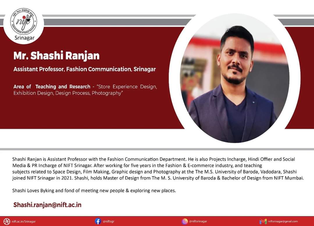 Nift Srinagar Faculty Profile Srinagar